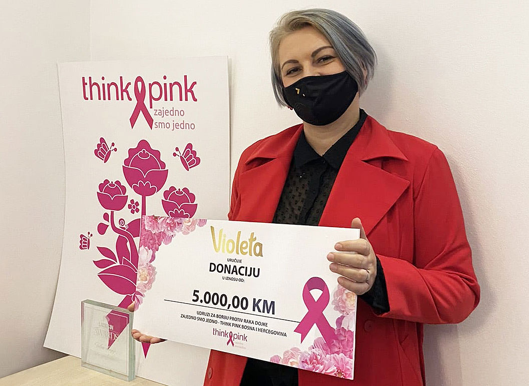 Violeta donirala sredstva udruzi ”Think Pink – Zajedno smo jedno!” u ...