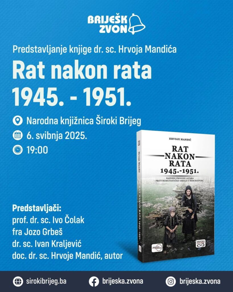 Hrvoje Mandić predstavlja knjigu „Rat nakon rata“ u Širokom Brijegu - Jabuka.tv