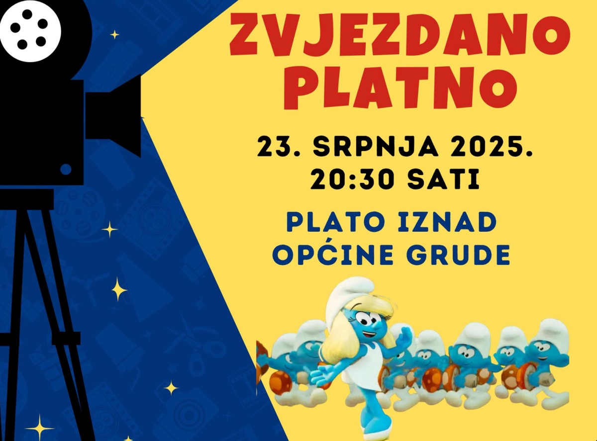 Večer pod zvijezdama u Grudama: Besplatna projekcija filma Štrumpfovi za cijelu obitelj - Jabuka.tv