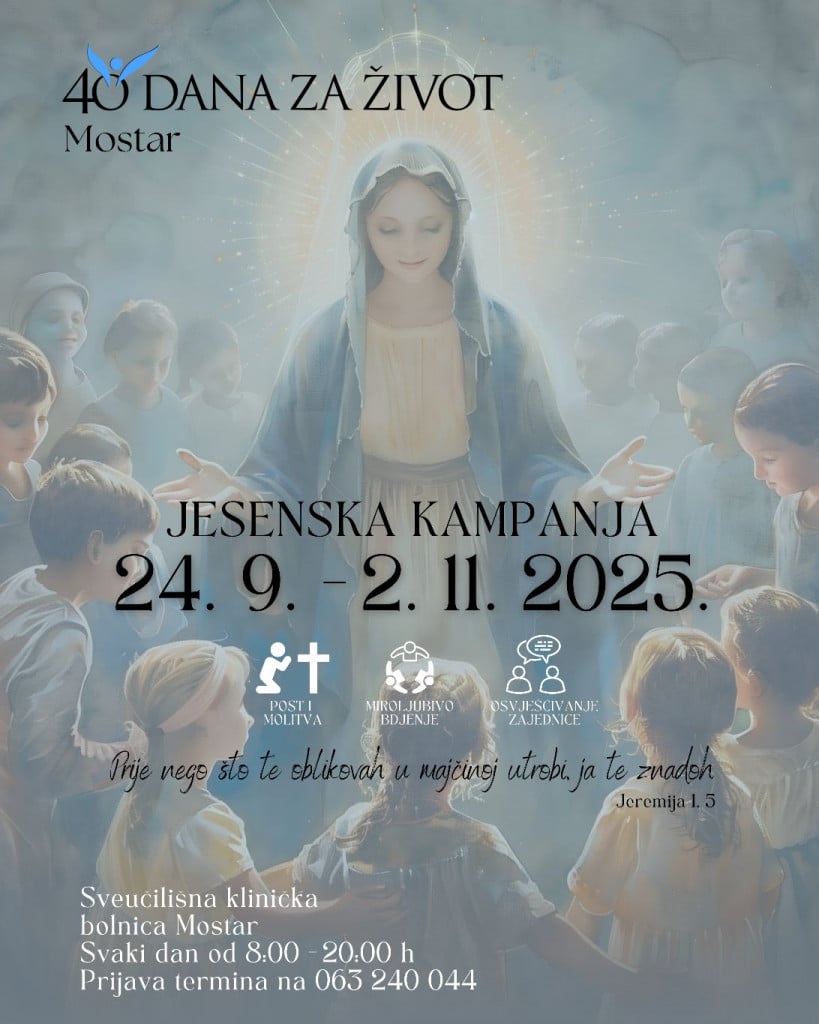 “40 dana za život – Mostar” poziva građane na molitveno bdijenje ispred SKB-a - Jabuka.tv