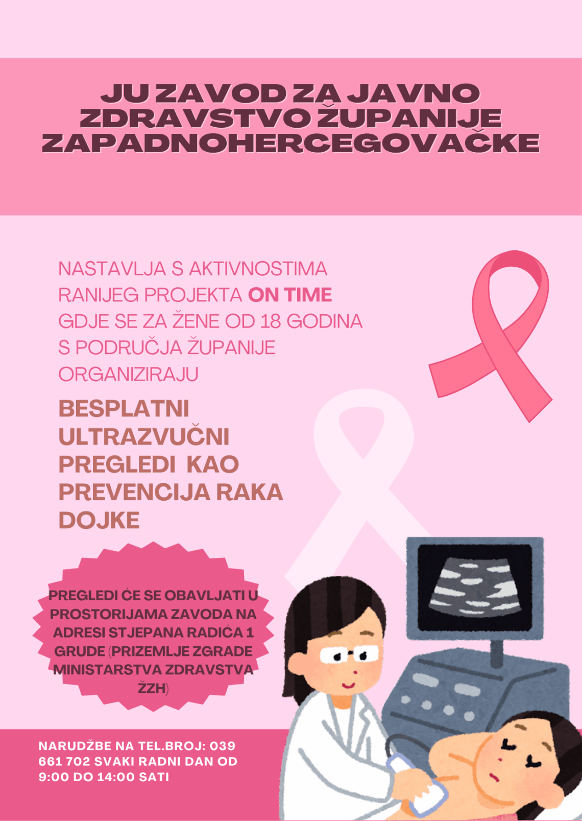 Prevencija raka dojke: Besplatni ultrazvučni pregledi za žene u ŽZH ...