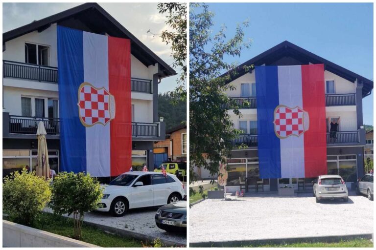 Navijačka euforija: Na kući osvanula golema zastava hrvatskog naroda u ...